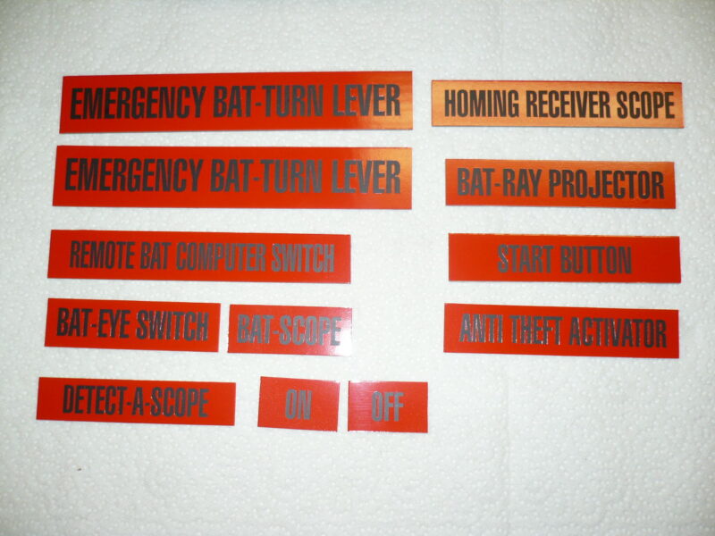 Batmobile Dash Label Placards – Batman Museum